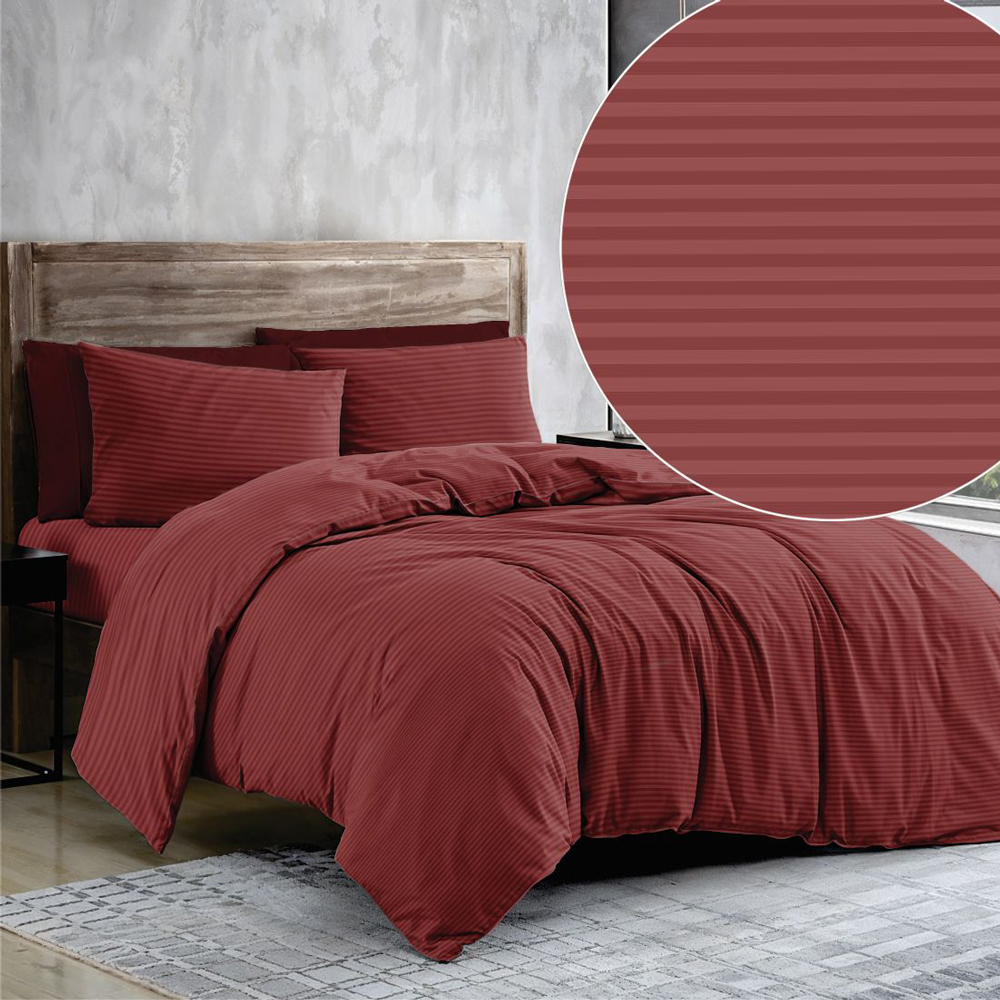 Тканина для постільної білизни Бязь "Gold" Lux смугаста GLS226-1Marsala ...